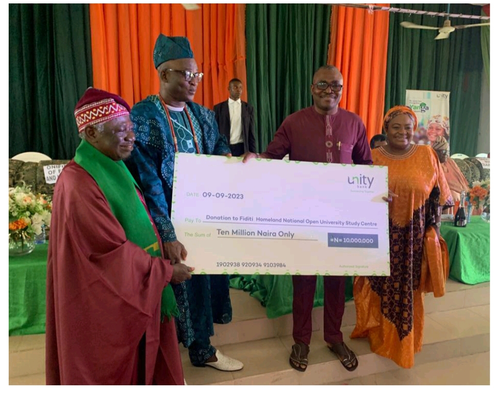 PHOTOS: Unity Bank Donates N10 Million to Fiditi National Open ...